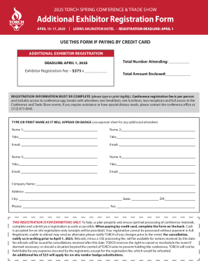 Fillable Online 2025 Torch Spring Conference & Trade Show - Exhibitor ...