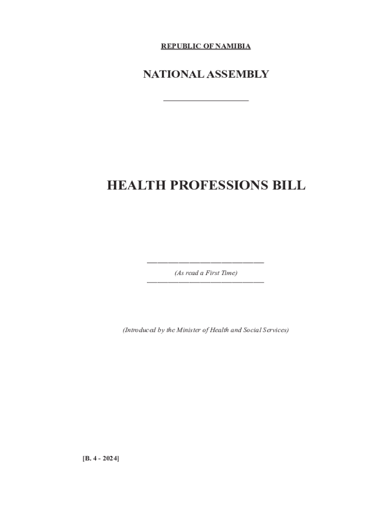 Fillable Online Health Professions Bill of Namibia Fax Email Print ...