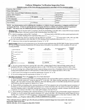 Fillable Online Uniform Mitigation Verification Inspection Form Fax ...