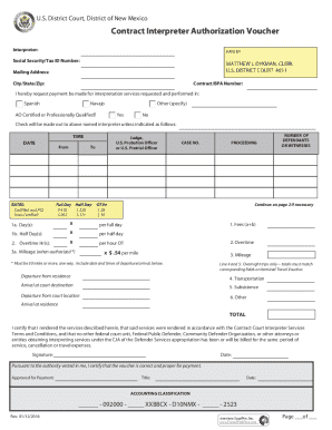 Fillable Online Contract Interpreter Authorization Voucher Fax Email ...