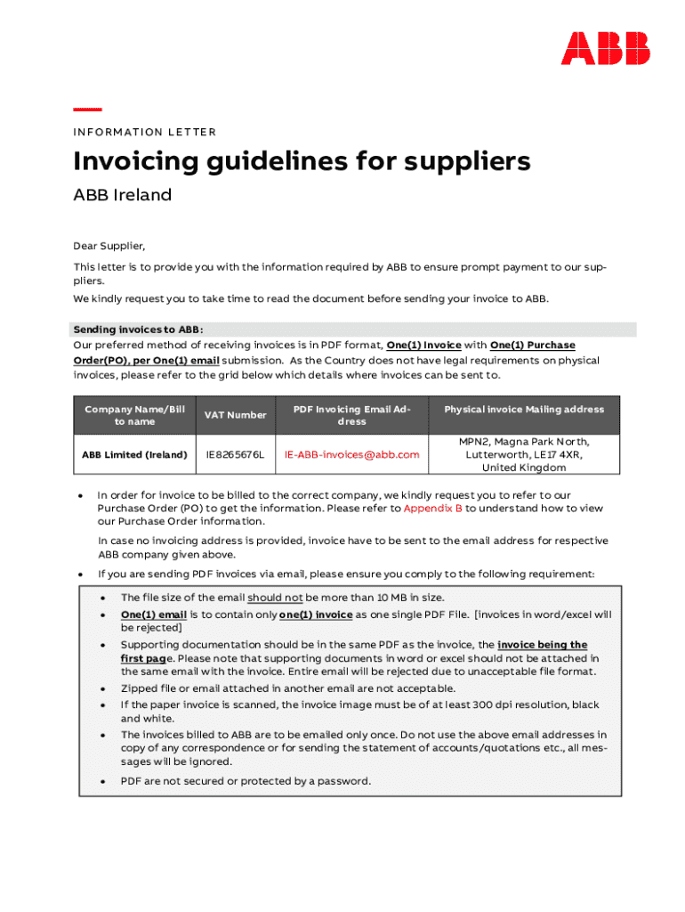 Fillable Online Invoicing Guidelines for Suppliers Fax Email Print - pdfFiller