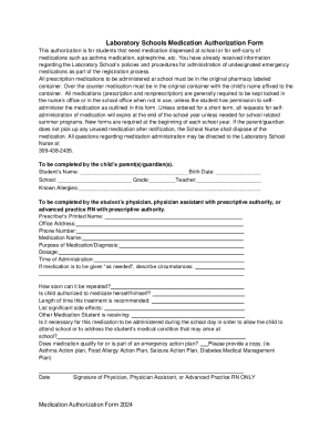 Fillable Online Medication Authorization Form 2024 Fax Email Print ...