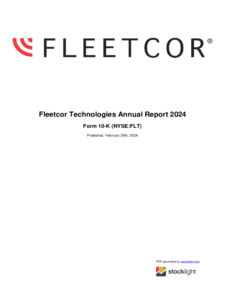 Fillable Online Fleetcor Technologies Annual Report 2024 Fax Email ...