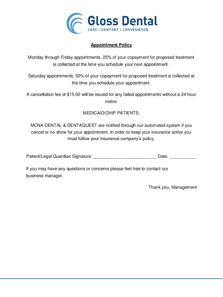 Fillable Online Appointment Policy Fax Email Print - pdfFiller