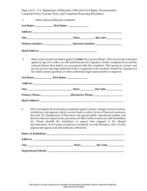 Fillable Online U.s. Department of Education, Office for Civil Rights ...