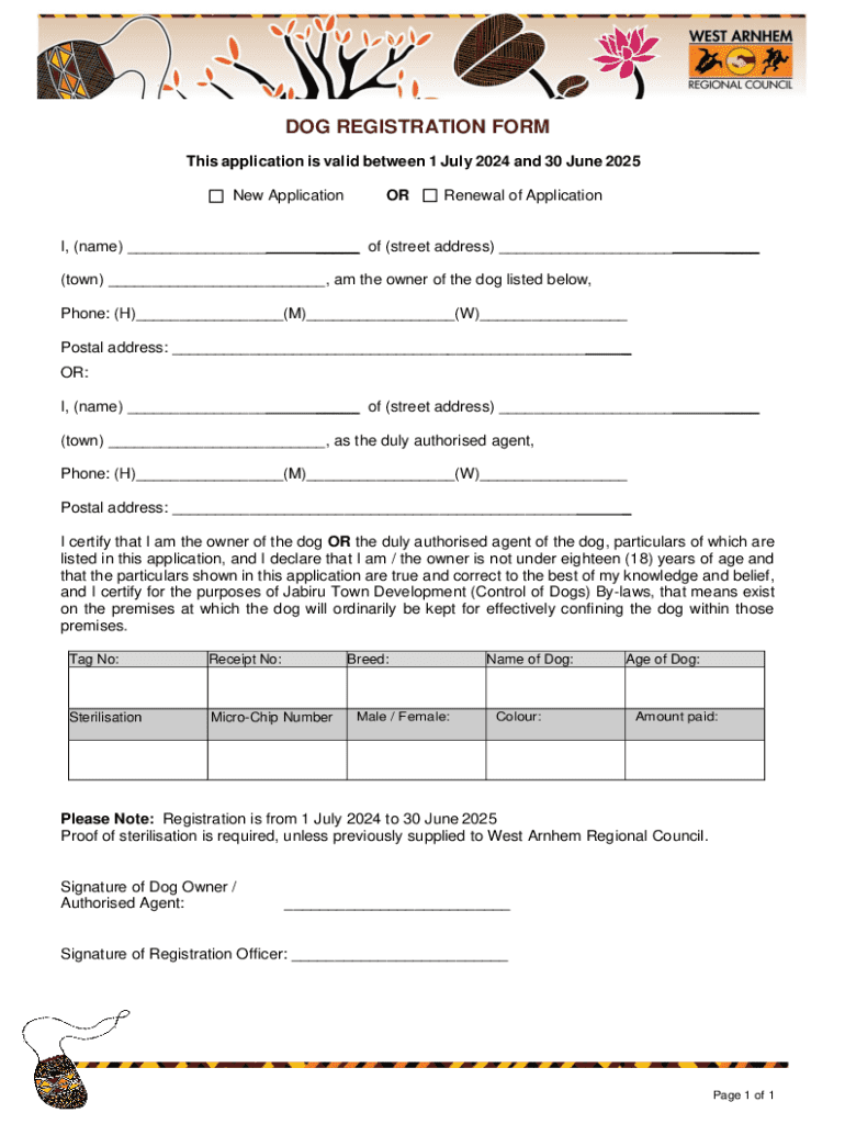 Fillable Online Dog Registration Form Fax Email Print - pdfFiller