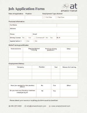 Fillable Online Job Application Fax Email Print - pdfFiller