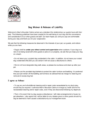 Fillable Online Dog Waiver & Release of Liability Fax Email Print ...