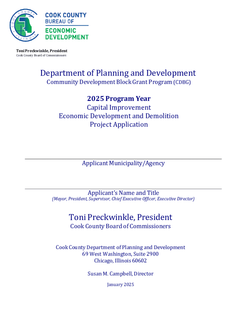 Fillable Online 2025 Cdbg Capital Improvement, Economic Development and ...