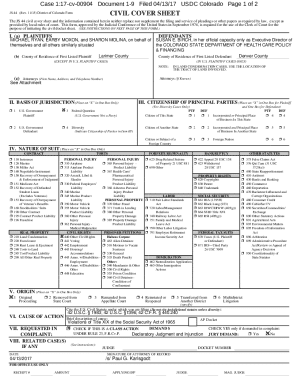 Fillable Online Civil Cover Sheet Fax Email Print - pdfFiller
