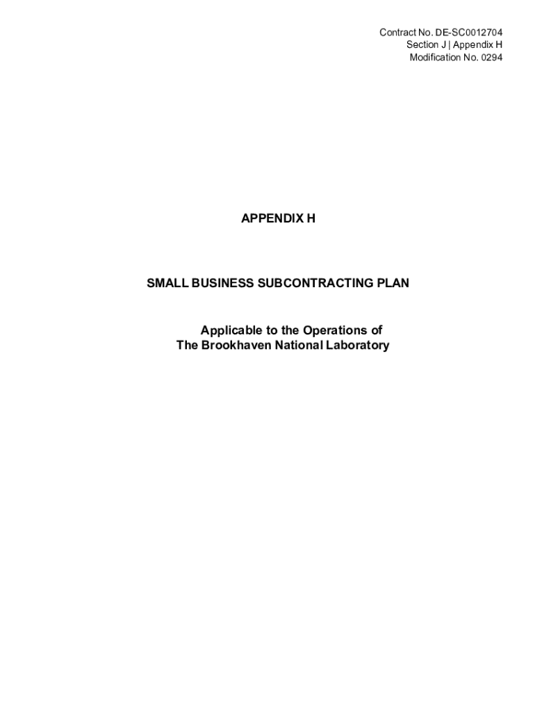 Fillable Online Fy2025 Small Business Subcontracting Plan Fax Email ...
