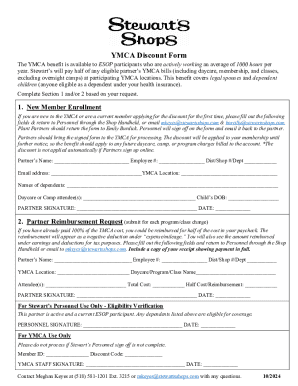 Fillable Online Ymca Discount Form for Stewart's Partners Fax Email Print - pdfFiller