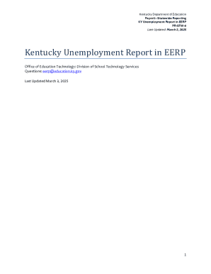 Fillable Online Kentucky Unemployment Report in Eerp Fax Email Print ...