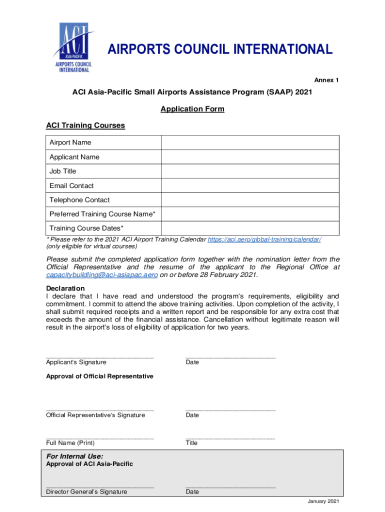Fillable Online Aci Saap 2021 Application Form Fax Email Print - pdfFiller