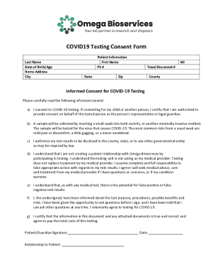 Fillable Online Covid-19 Testing Consent Fax Email Print - pdfFiller