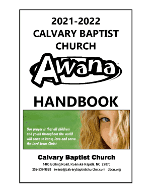 Fillable Online Awana Handbook Fax Email Print - pdfFiller
