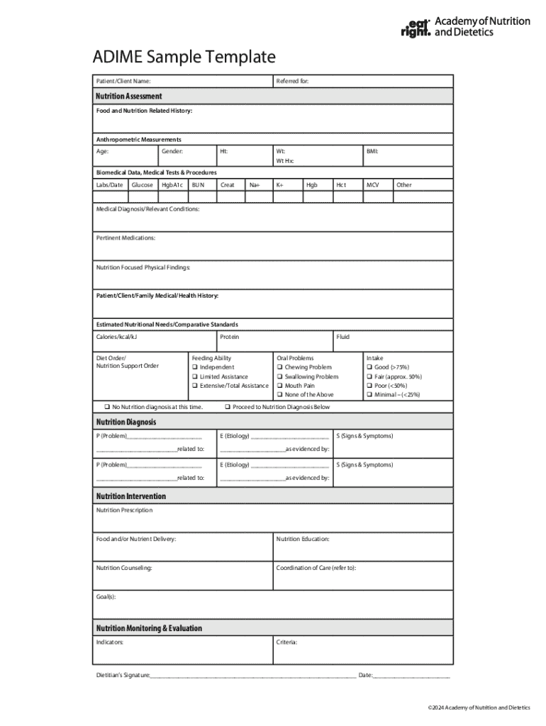 Fillable Online Adime Sample Template Fax Email Print - pdfFiller