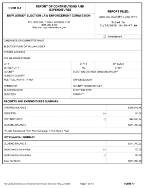 Fillable Online Report of Contributions and Expenditures Fax Email ...