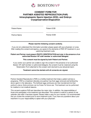 Fillable Online Consent Form for Partner Assisted Reproduction (par ...