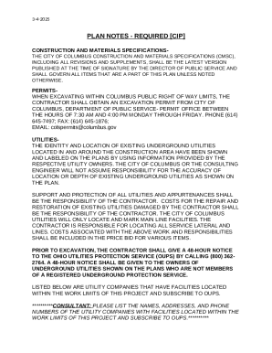 PLAN NOTES - REQUIRED CIP Doc Template | pdfFiller