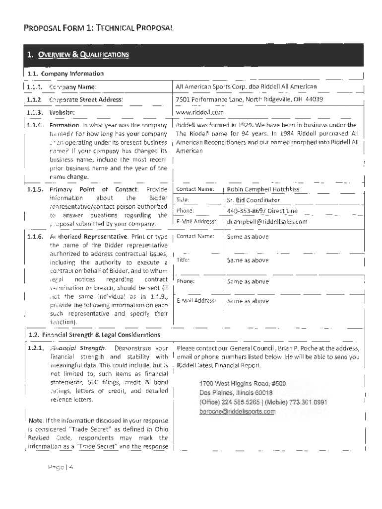 Fillable Online Technical Proposal Fax Email Print - pdfFiller