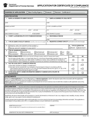 Fillable Online Certificate of Compliance Application Fax Email Print - pdfFiller