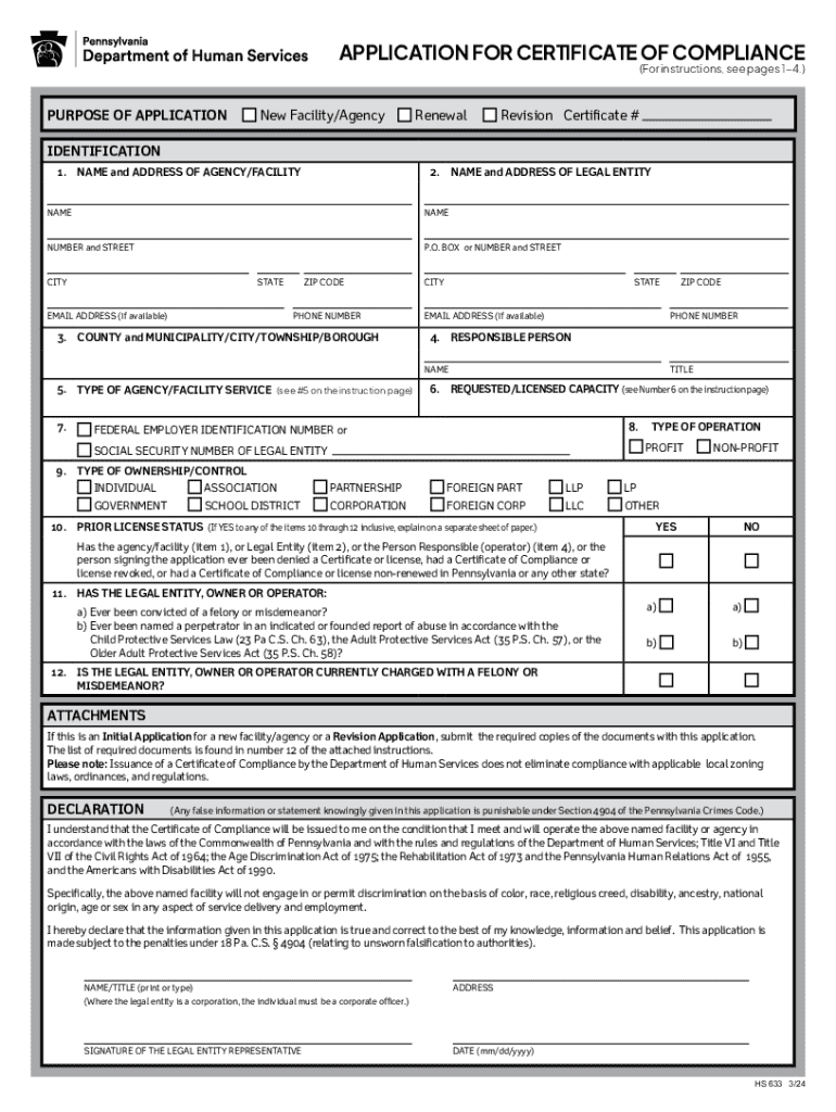 Fillable Online Certificate of Compliance Application Fax Email Print - pdfFiller