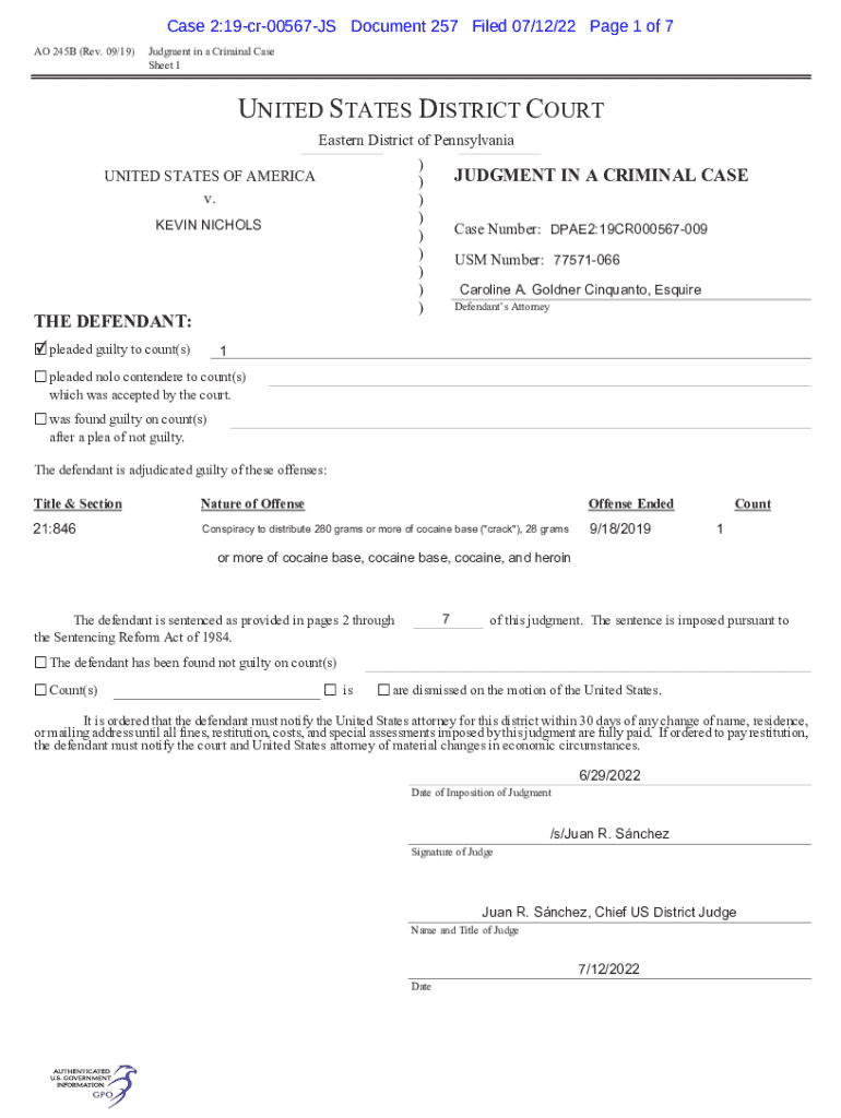 Fillable Online Judgment in a Criminal Case Fax Email Print - pdfFiller