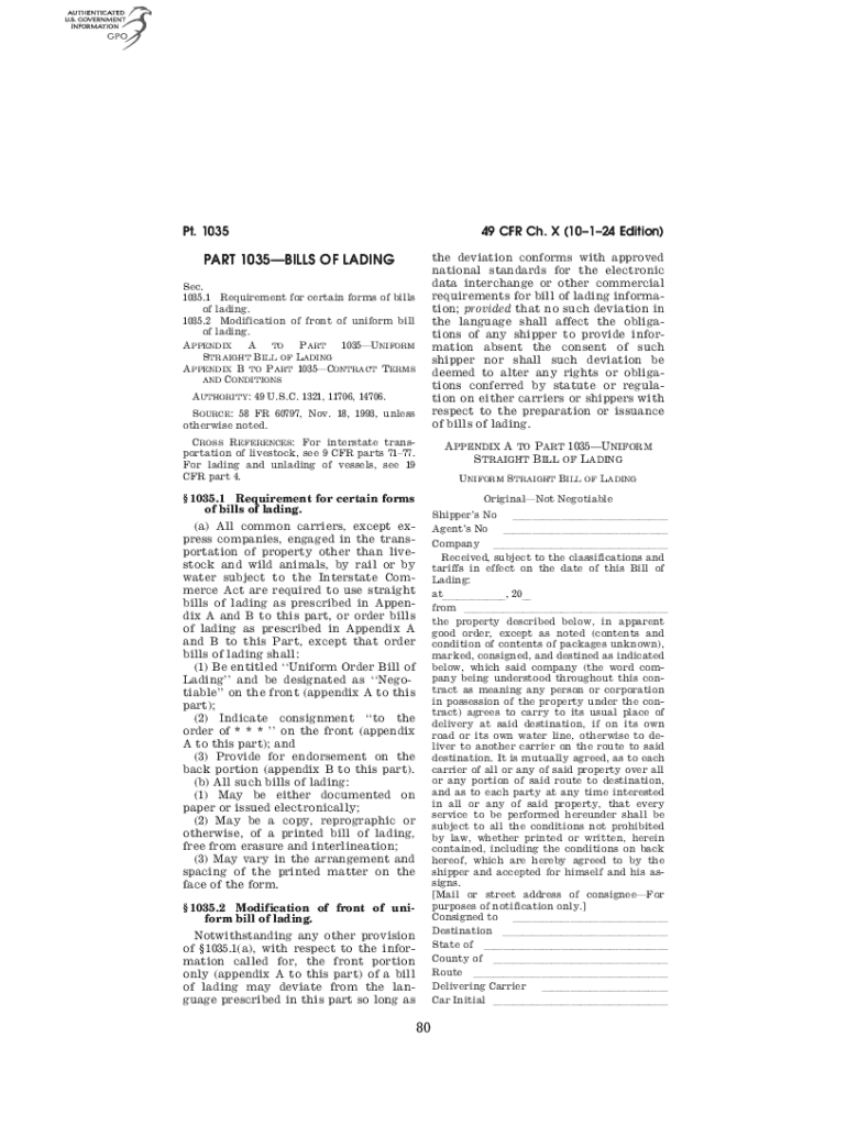 Fillable Online Bills of Lading Fax Email Print - pdfFiller