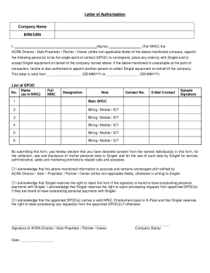 Fillable Online Letter of Authorisation for Spoc Appointment Fax Email ...