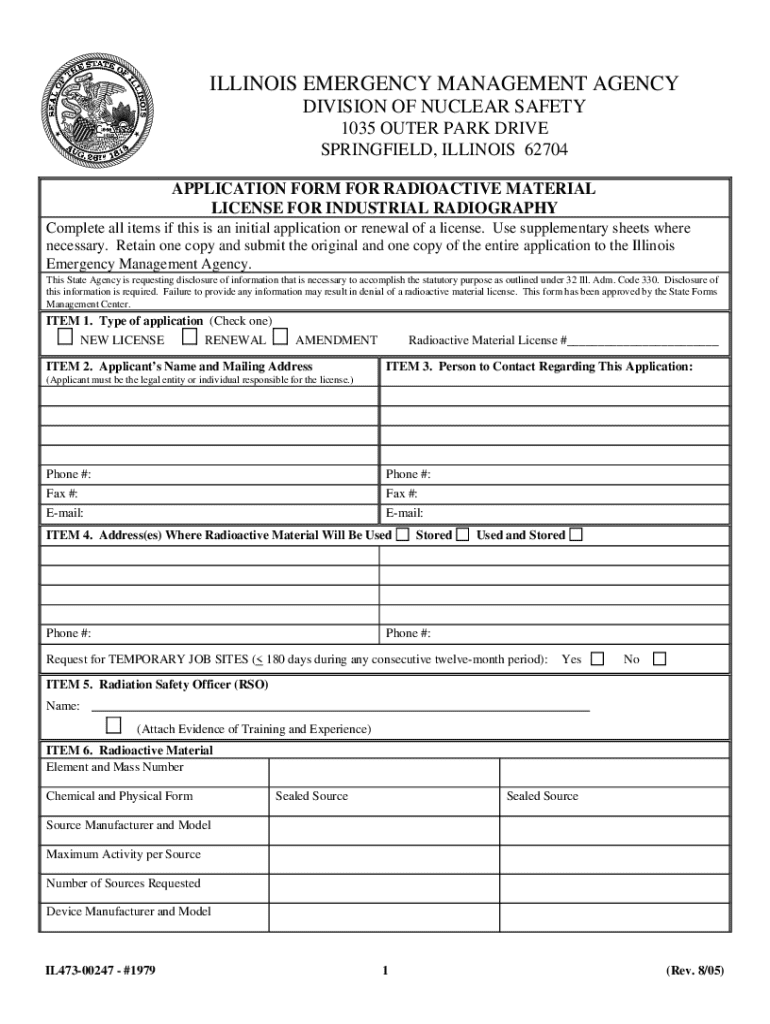 Fillable Online Radioactive Material License Application Fax Email ...