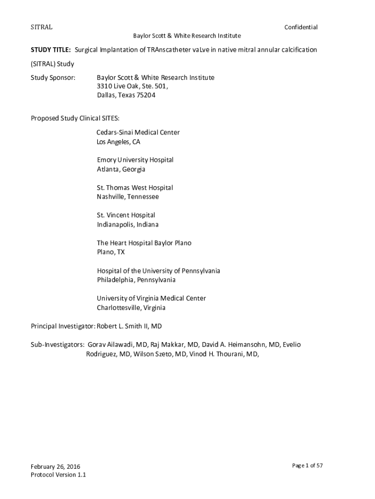 Fillable Online Surgical Implantation of Transcatheter Valve in Native ...