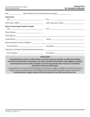 Fillable Online Consent Form for Transition Conference Fax Email Print ...