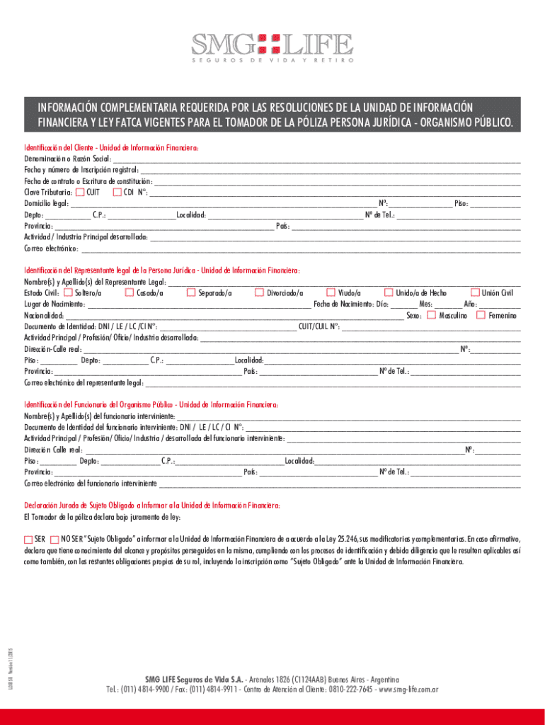 Rellenable en línea FINANCIERA Y LEY FATCA VIGENTES PARA EL TOMADOR DE ...