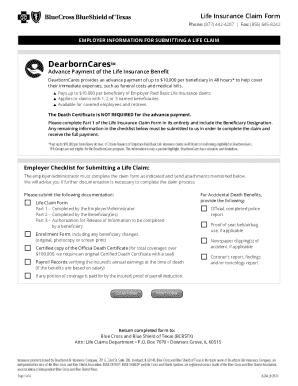 Fillable Online Life Insurance Claim Form Fax Email Print - pdfFiller