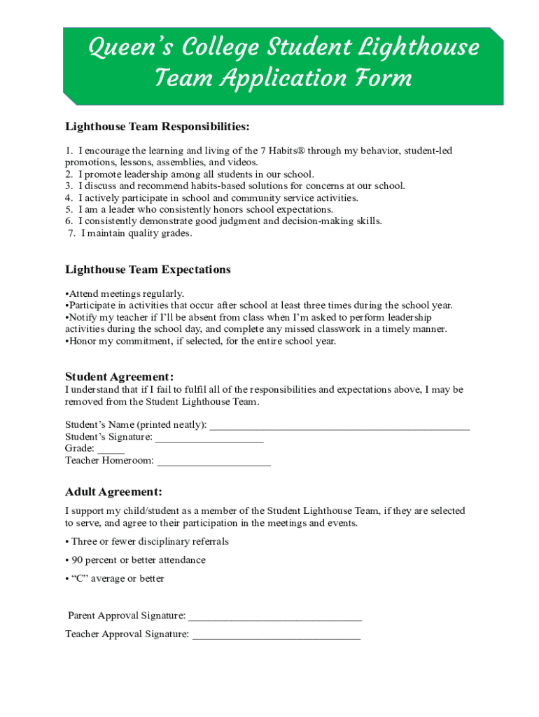 Fillable Online Lighthouse Team Responsibilities: Fax Email Print ...