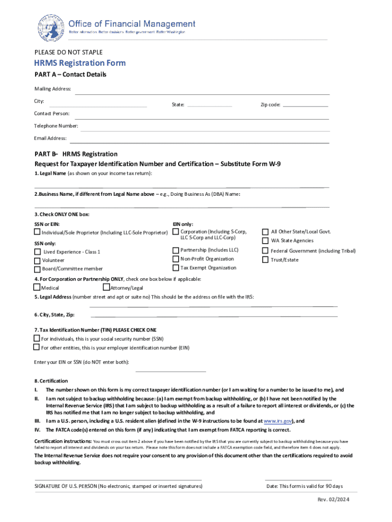 Fillable Online Hrms Registration Form Fax Email Print - pdfFiller