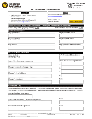 Fillable Online Procurement Card Application Fax Email Print - pdfFiller