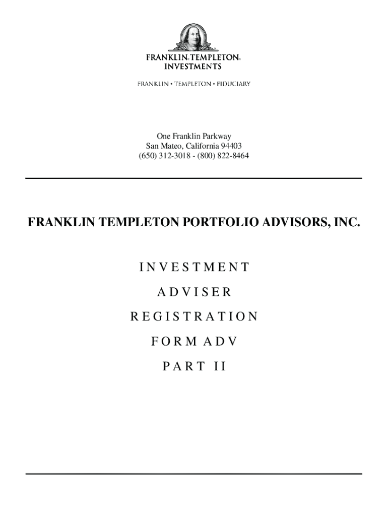 Fillable Online Investment Adviser Registration Form Adv Part Ii Fax ...
