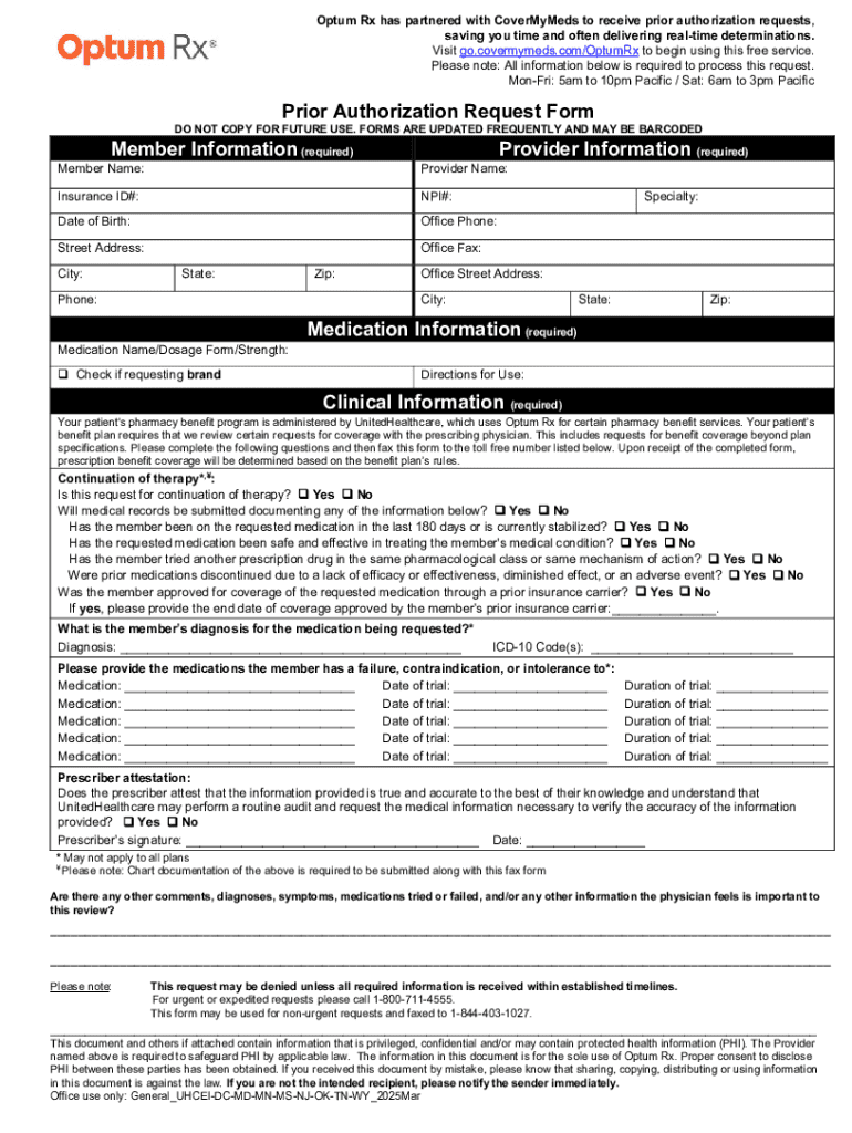 Fillable Online Prior Authorization Request Fax Email Print - pdfFiller