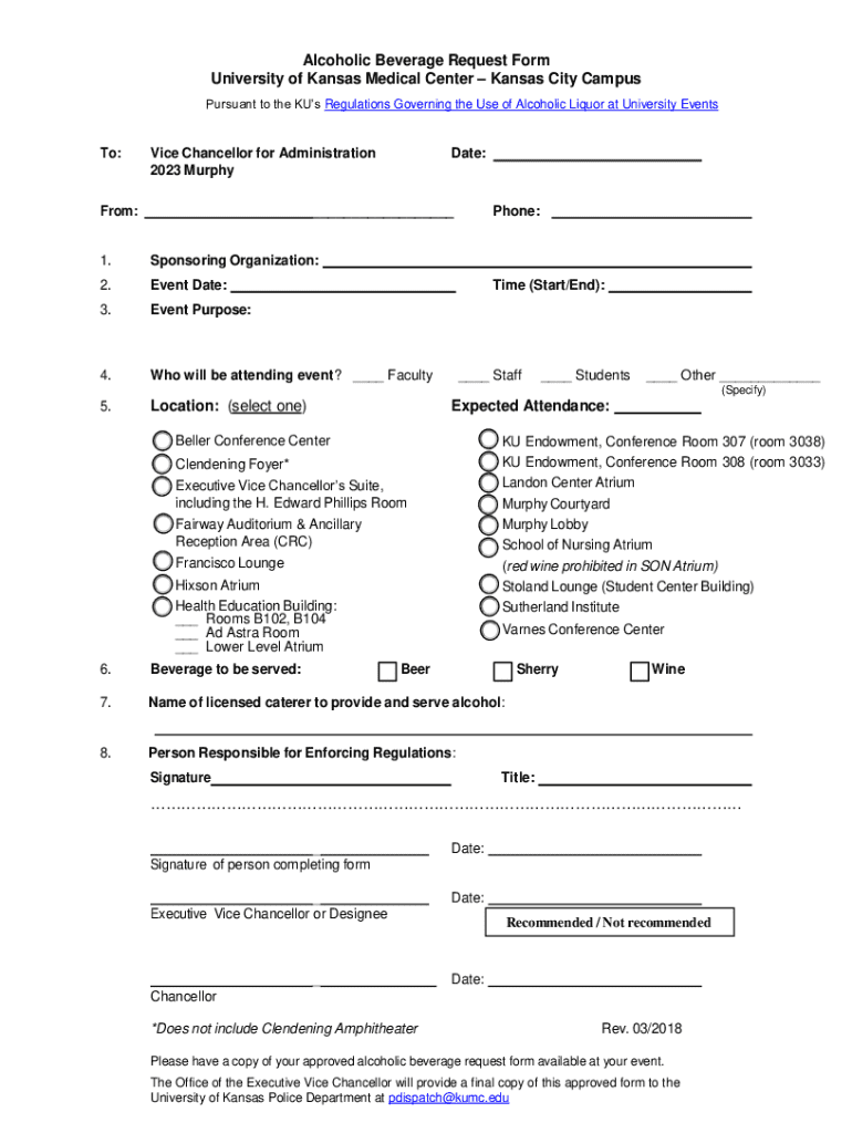 Fillable Online Alcoholic Beverage Request Form Fax Email Print - pdfFiller