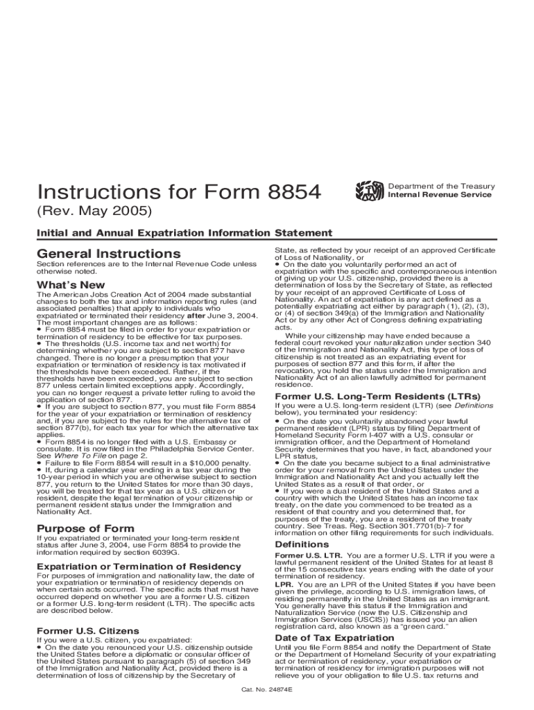 Fillable Online Initial and Annual Expatriation Information Statement ...