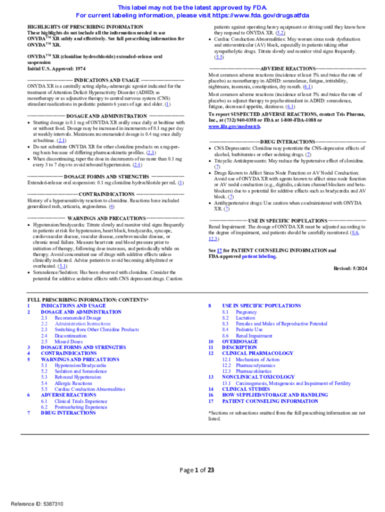 Fillable Online ONYDATM XR safely and effectively Fax Email Print ...