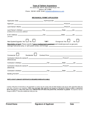 Fillable Online Mechanical Permit Application Fax Email Print - pdfFiller