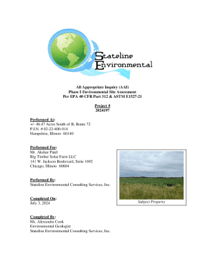 Fillable Online Phase I Environmental Site Assessment Report Fax Email Print - pdfFiller