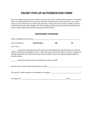 Fillable Online Packet Pick-up Authorization Fax Email Print - pdfFiller