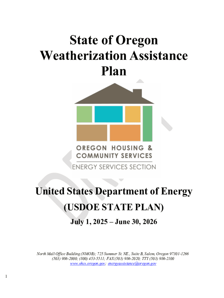 Fillable Online Weatherization Assistance Program State Plan for This ...