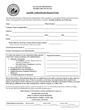 Fillable Online Apostille Authentication Request Fax Email Print ...