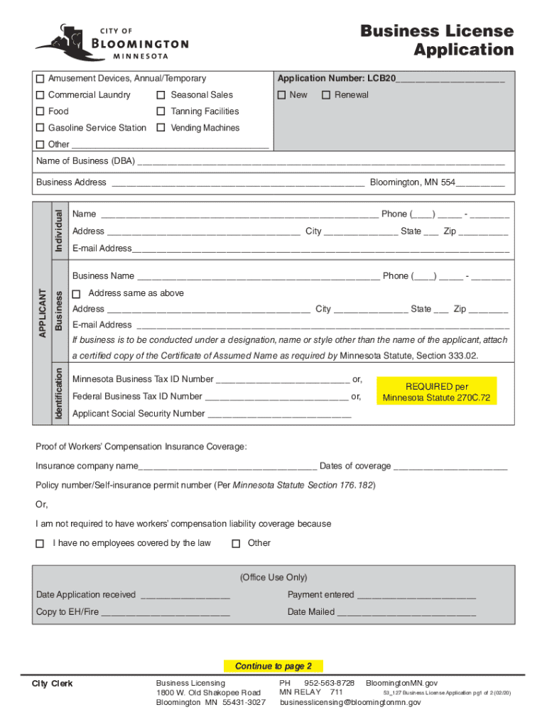 Fillable Online Business License Application Fax Email Print - pdfFiller