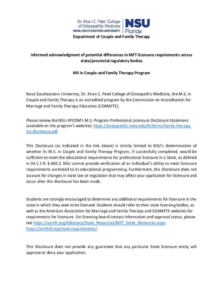 Fillable Online Informed acknowledgment of potential differences in MFT ...
